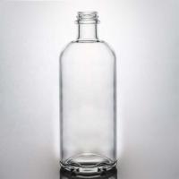 China Round Empty Flint 375ml 500ml 750ml 1000ml Liquor Vodka Tequila Whiskey Bottle with Screw Cap for sale