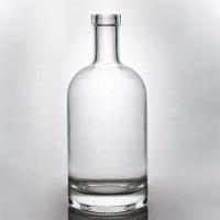 China Round Empty Flint 375ml 500ml 750ml 1000ml Liquor Vodka Tequila Whiskey Bottle with Screw Cap for sale