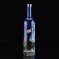 China 750ml Colorful Glass Liquor Bottle With Gold Collar Material and end Design for Vodka for sale