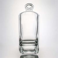 China Unique Square Glass Bottle for Whisky Vodka Tequila Gin Rum Sealing Type Cork Included for sale