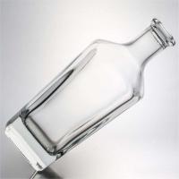 China Unique Square Glass Bottle for Whisky Vodka Tequila Gin Rum Sealing Type Cork Included for sale