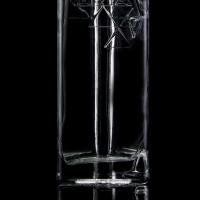 China 750ml Round Fancy Super Flint Triangular Pyramid Glass Bottle with Cork Logo Printing for sale