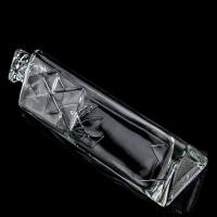 China 750ml Round Fancy Super Flint Triangular Pyramid Glass Bottle with Cork Logo Printing for sale