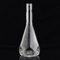 China 750ml Cut Shape Unique Design Glass Spirits Bottle Manufactured by for Custom Made for sale