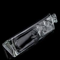 China 750ml Round Fancy Super Flint Triangular Pyramid Glass Bottle with Cork Logo Printing for sale