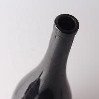 China 750ml Empty Black Bottle With Cork Mouth and Spray Glass Bottle for Vodka Promotion for sale
