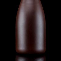 China 500ml Champagne Bottle With Matte Finish Unique Design Copper Coated Glass Collar for sale