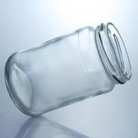 China Collar Material Glass 4oz 8oz 16oz Wide Mouth Jars for Jam Pickle Honey Storage for sale