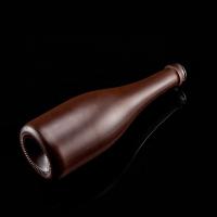 China 500ml Champagne Bottle With Matte Finish Unique Design Copper Coated Glass Collar for sale