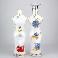 China Sexy Female Body Shaped Bottle Unique Glass Liquor Bottle With Crown Cap for sale