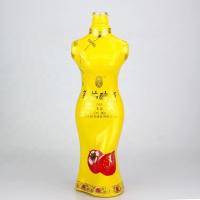 China Sexy Female Body Shaped Bottle Unique Glass Liquor Bottle With Crown Cap for sale