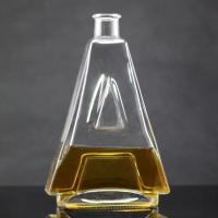 China Base Material Glass Bottle with Unique Letter Shape and Cork Cap for sale