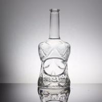 China Base Material Glass Bottle with Unique Letter Shape and Cork Cap for sale