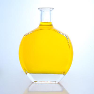 China Customized Logo Glass Collar Spirit Bottle for Whisky Vodka Tequila Gin Rum supplied for sale