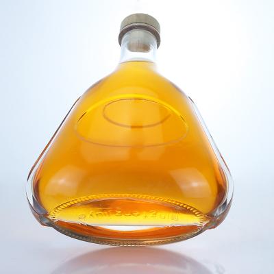 China Clear or Customized 700ml Glass Bottle for Gin Rum Champagne Brandy Whisky Liquor for sale