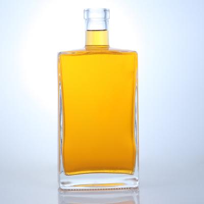 China Customized Logo 750ml Glass Bottle for Gin Rum Champagne Brandy Tequila Whisky Liquor for sale