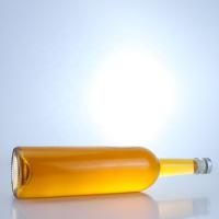 China Customized Logo Glass Bottle for 750ml Long Neck Clear Flint Gin Rum Champagne Liquor for sale