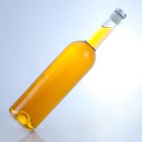 China Customized Logo Glass Bottle for 750ml Long Neck Clear Flint Gin Rum Champagne Liquor for sale