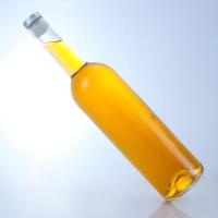 China Customized Logo Glass Bottle for 750ml Long Neck Clear Flint Gin Rum Champagne Liquor for sale