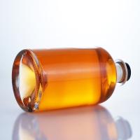 China Glass Collar 750ml Short Neck Round Shaped Empty Clear Flint Gin Rum Champagne Liquor Spirits Bottle with Cork for sale