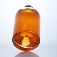 China Glass Collar 750ml Short Neck Round Shaped Empty Clear Flint Gin Rum Champagne Liquor Spirits Bottle with Cork for sale