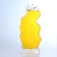 China Cork Sealing Clear or Customized Special Shape Glass Bottle for Whisky Vodka Brandy for sale