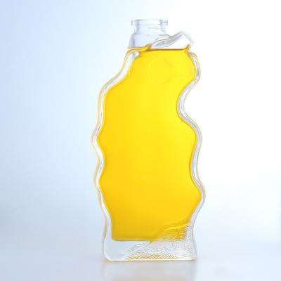 China Cork Sealing Clear or Customized Special Shape Glass Bottle for Whisky Vodka Brandy for sale