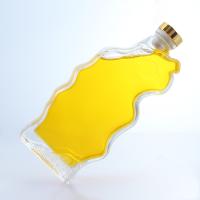 China Cork Sealing Clear or Customized Special Shape Glass Bottle for Whisky Vodka Brandy for sale