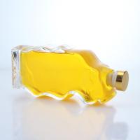 China Cork Sealing Clear or Customized Special Shape Glass Bottle for Whisky Vodka Brandy for sale
