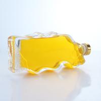 China Cork Sealing Clear or Customized Special Shape Glass Bottle for Whisky Vodka Brandy for sale
