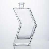 China Customized Logo Glass Liquor Bottle Glass Material Cork Stopper Whisky Gin Rum Vodka for sale