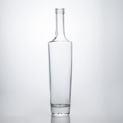 China Custom Shape Long Neck Glass Liquor Bottle for Gin Rum Vodka for sale