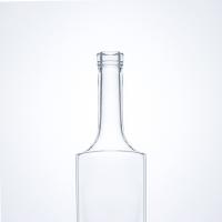 China Custom Shape Long Neck Glass Liquor Bottle for Gin Rum Vodka for sale
