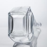 China Polygonal Shape Glass Bottle for Gin Rum Whisky Cork Top and Sealing Type Cork for sale
