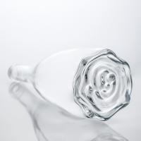 China Whisky Gin Rum Vodka Glass Collar Engraved Round Liquor Bottle with and Custom Cap for sale