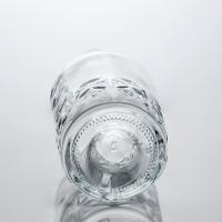 China Bottom Engraved Glass Liquor Bottle for Whisky Gin Rum Sealing Type Cork Super Flint Glass for sale