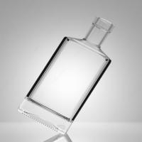 China 50ml Square Glass Bottle for Whiskey Gin Rum Custom Cap and Cork Stopper Included for sale