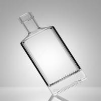 China 50ml Square Glass Bottle for Whiskey Gin Rum Custom Cap and Cork Stopper Included for sale