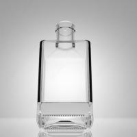 China 50ml Square Glass Bottle for Whiskey Gin Rum Custom Cap and Cork Stopper Included for sale