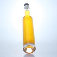 China Whisky Vodka Tequila Gin Rum Ice Wine Glass Bottle with Cork and Customized Logo Made for sale