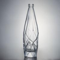 China Beverage Industry Engraved Glass Liquor Bottle with Cork Stopper Elegant and Durable for sale
