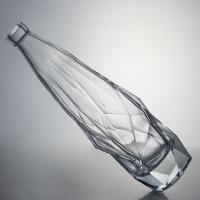 China Beverage Industry Engraved Glass Liquor Bottle with Cork Stopper Elegant and Durable for sale