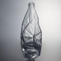 China Beverage Industry Engraved Glass Liquor Bottle with Cork Stopper Elegant and Durable for sale