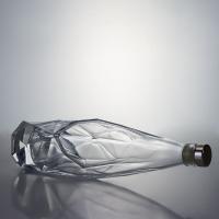 China Beverage Industry Engraved Glass Liquor Bottle with Cork Stopper Elegant and Durable for sale