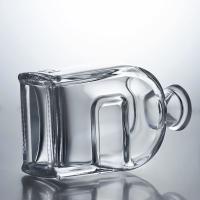 China Custom Squircle Glass Liquor Bottle for Gin Rum Brandy Vodka and Cork Stopper Included for sale