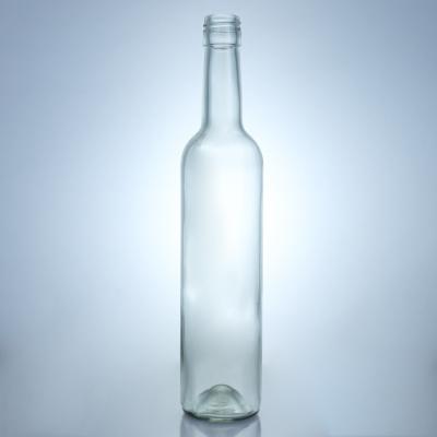 China 500ml Glass Liquor Bottle for Whisky Gin Rum Vodka Decal Surface Handling and Screw Top for sale