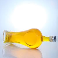 China Clear or Customized Special Shape Cork Cap Spirit Glass Bottle for Whisky Vodka Tequila Gin Rum Made for sale