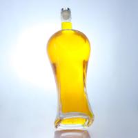 China Clear or Customized Special Shape Cork Cap Spirit Glass Bottle for Whisky Vodka Tequila Gin Rum Made for sale