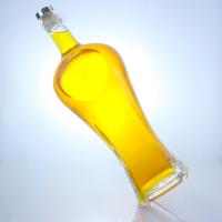 China Clear or Customized Special Shape Cork Cap Spirit Glass Bottle for Whisky Vodka Tequila Gin Rum Made for sale