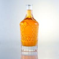 China 2023 Clear Bottle Glass Beverage Bottles with Frosted Base Material Customized Logo for sale